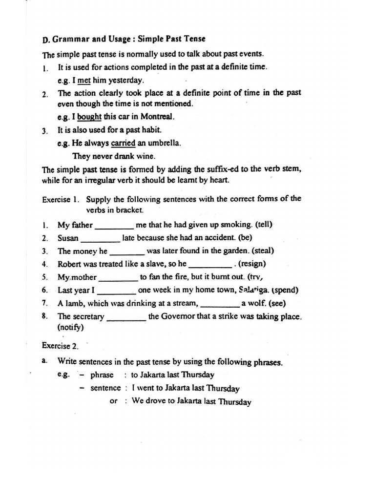 Simple Past Tense - Simple Continous | PDF