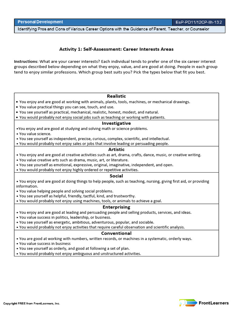 PersonalDev 039 Activity1 Attachment | PDF