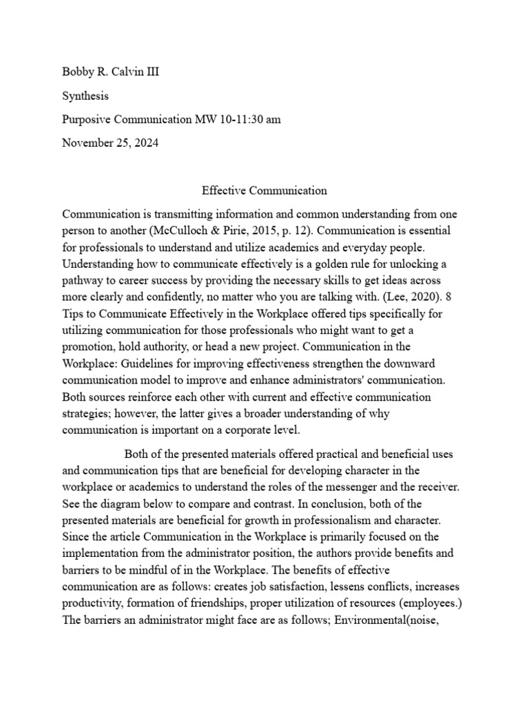 Sytnthises Assignment | PDF | Communication | Human Communication