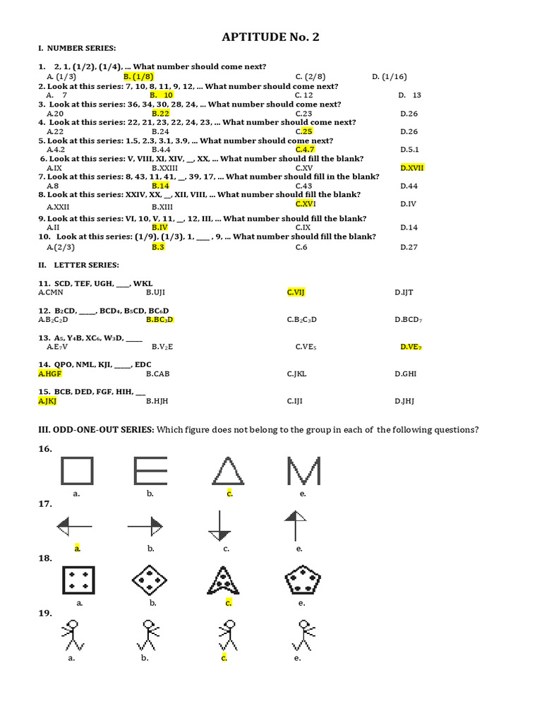 2nd Aptitude Exam | PDF