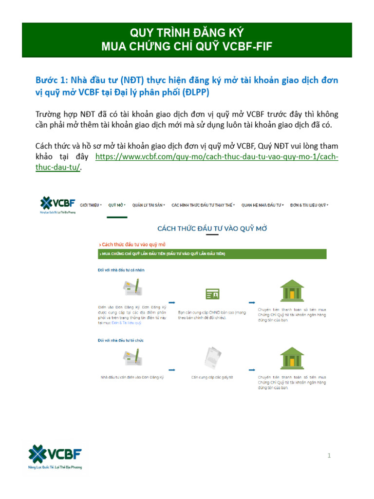 Quy Trinh Dang - Ky Mua Chung Chi Quy VCBF Fif | PDF