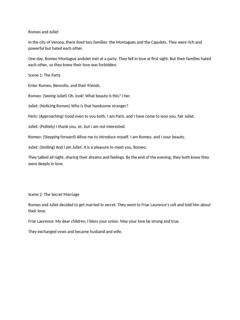 Romeo and Juliet Scenes WPS Office | PDF | Characters In Romeo And ...