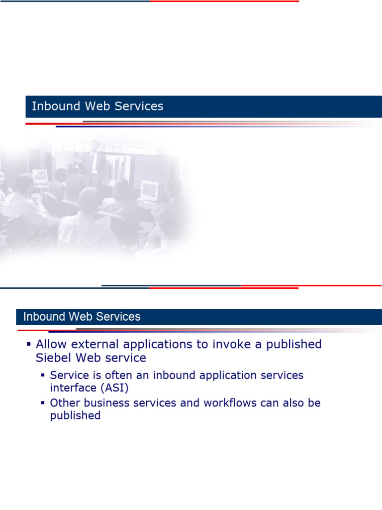 Siebel Inbound Web Services Overview | PDF | Web Service | World Wide Web
