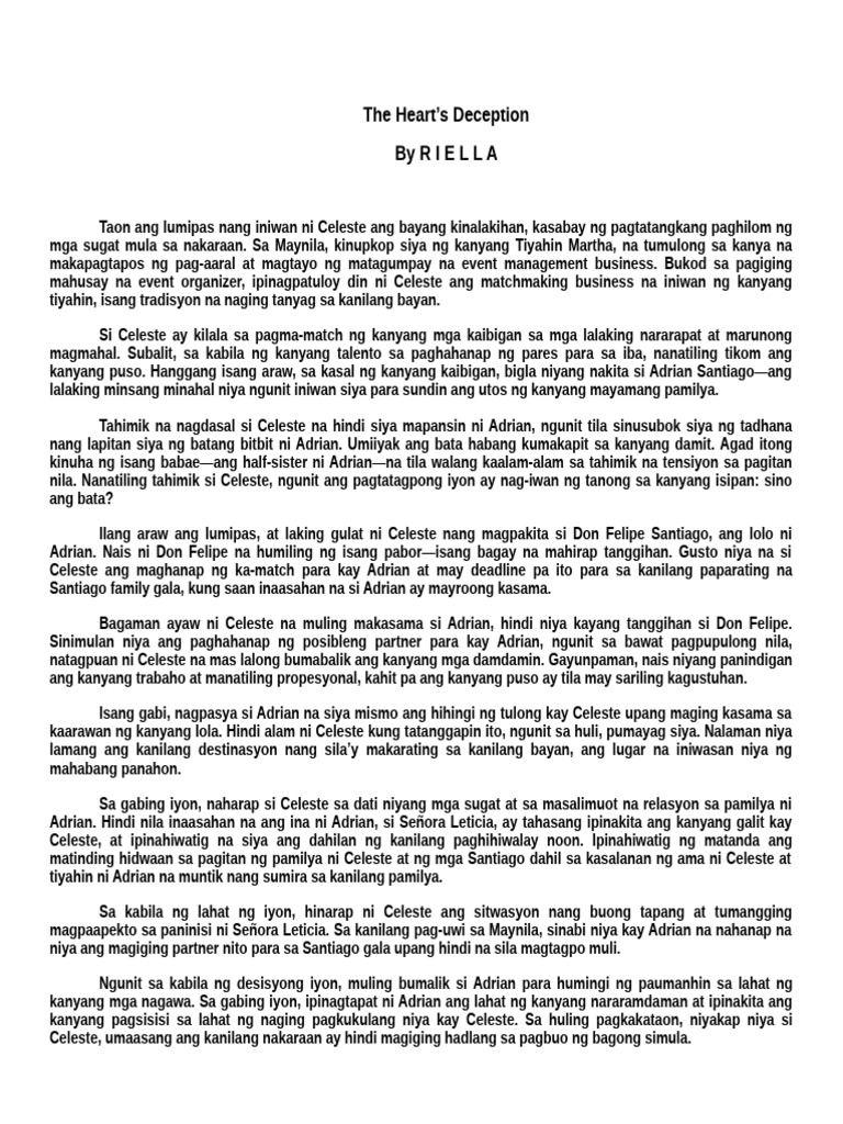 The Heart's Deception PLOT | PDF