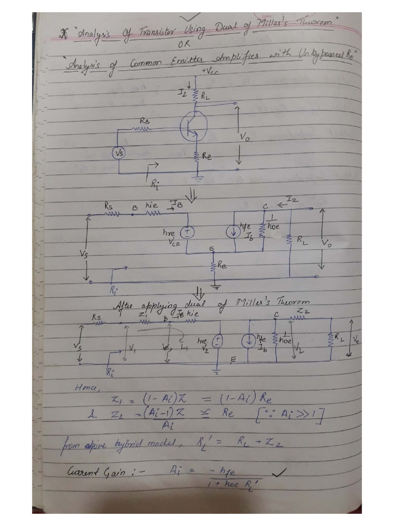 AEC-unit-3-small Signal Effect of Emitter Resistance On H-Parameter | PDF
