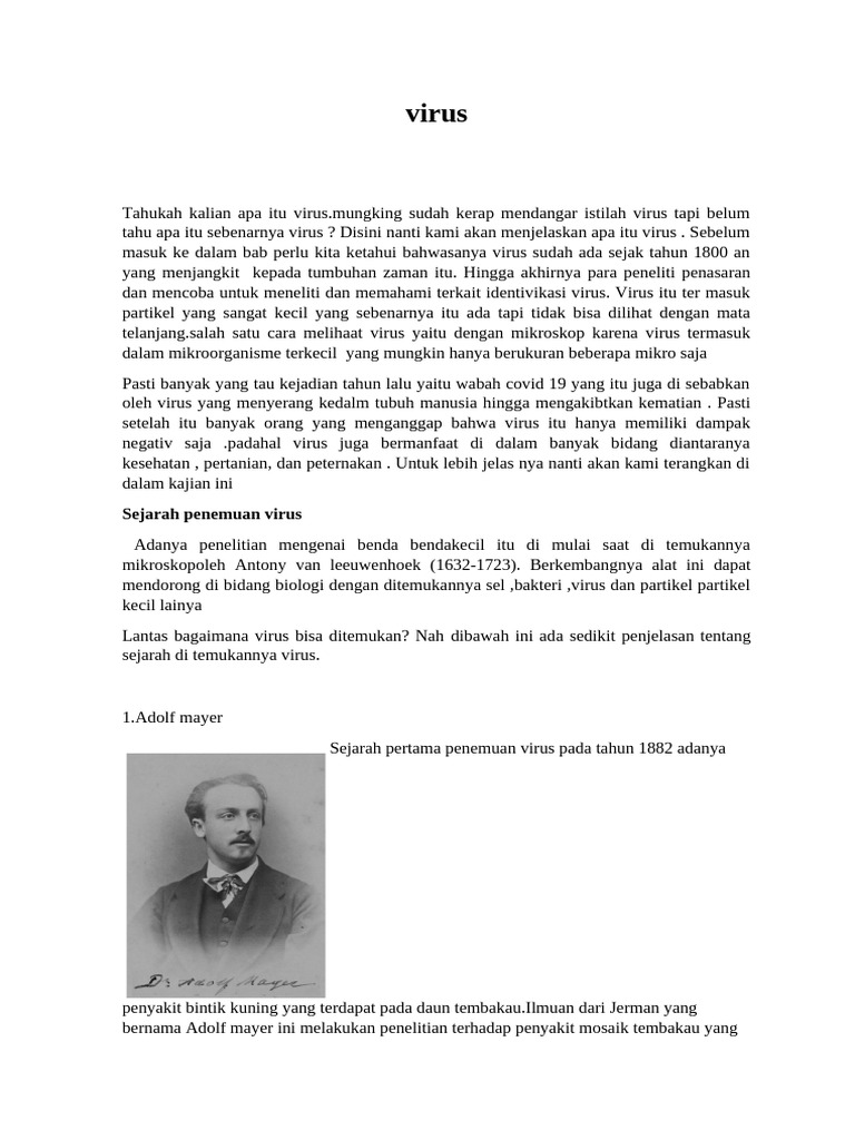 Sejarah Penemuan Virus | PDF