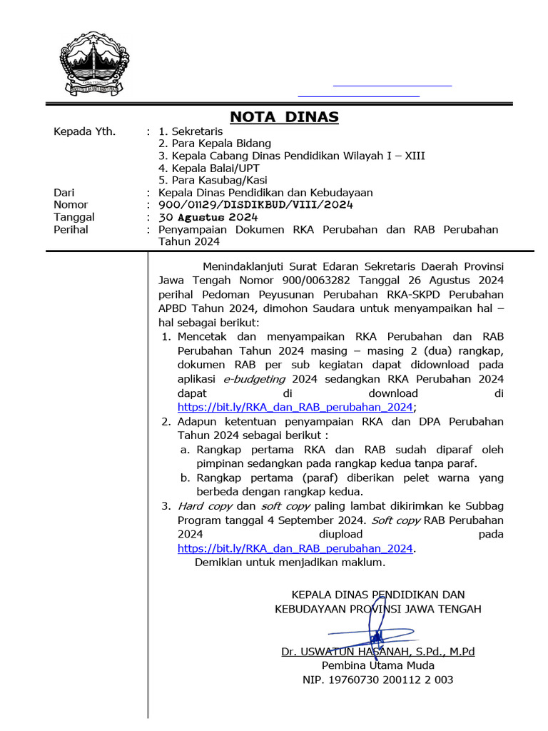 ND RKA Dan RAB Perubahan 2024 | PDF