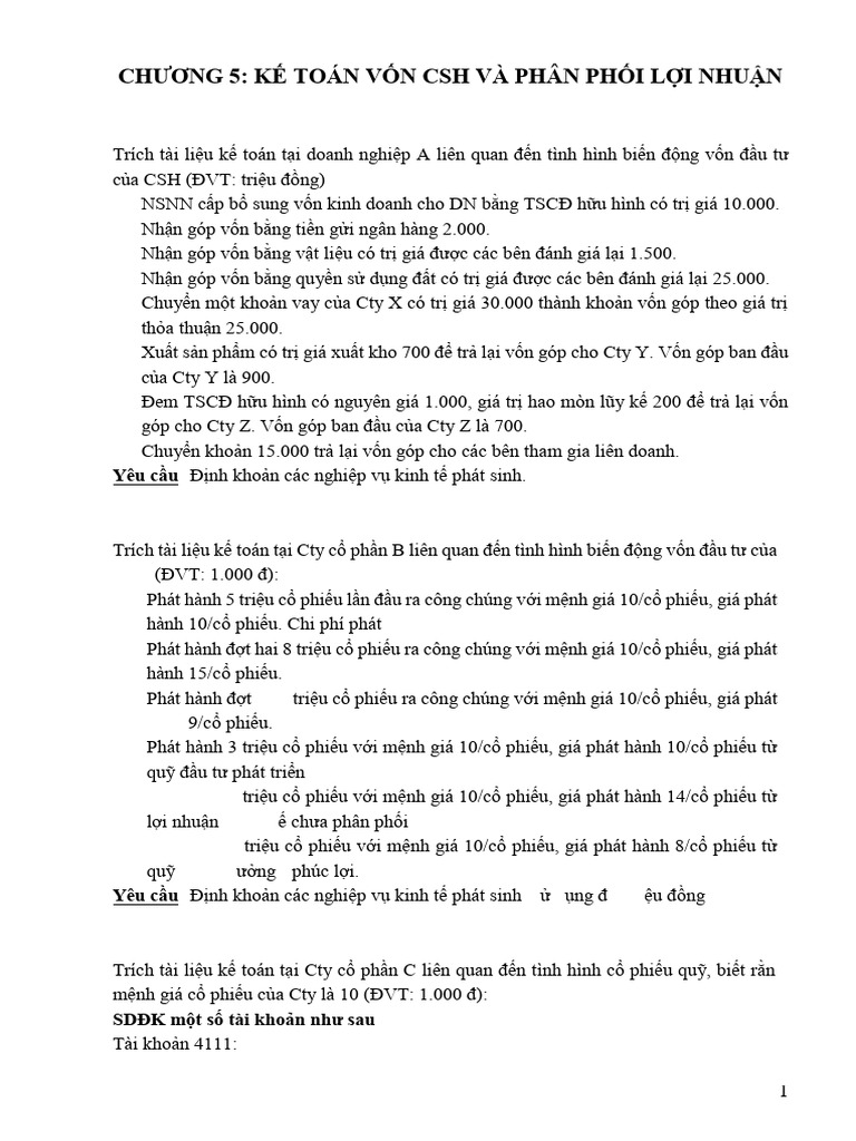 BÀI TẬP - C5 | PDF