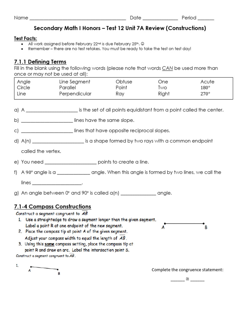 Module 7A Review-1 | PDF | Perpendicular | Triangle