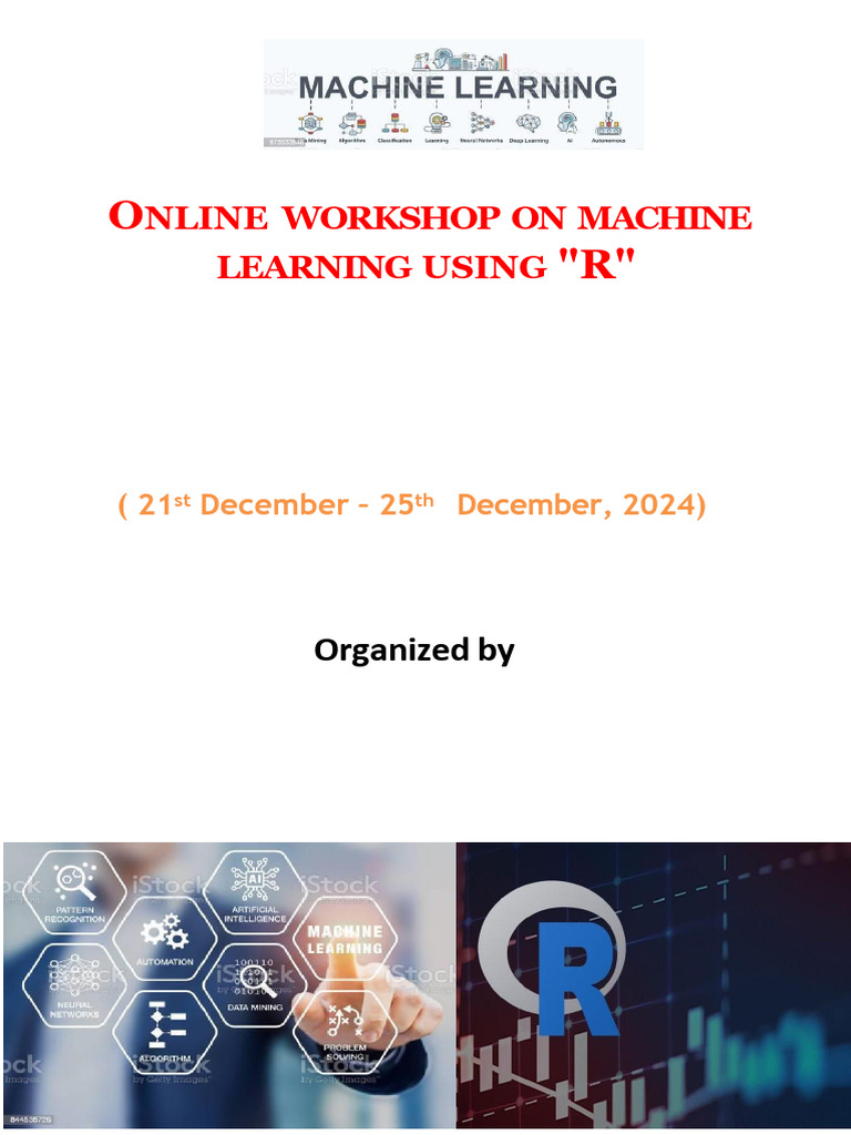 Workshop On Machine Learning 21 25 Dec 2024 1 | PDF | Machine Learning ...