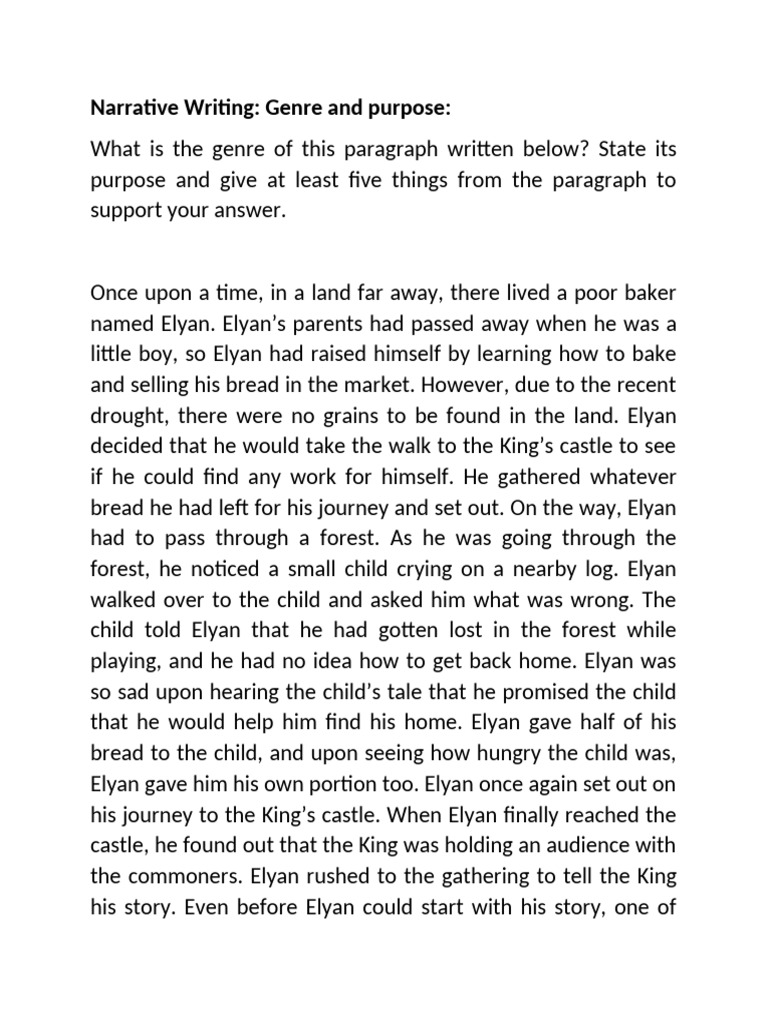 Narrative Writing - Genre and Purpose-2 | PDF