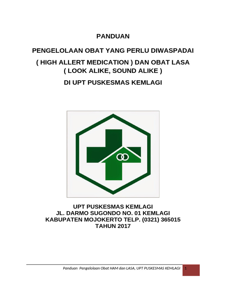 PANDUAN Obat High Alert | PDF