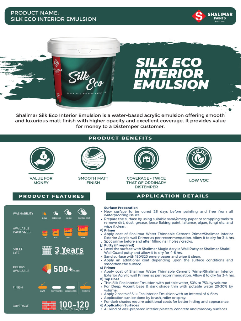 Silk Eco PDS 05052022 | PDF | Paint | Acrylic Paint