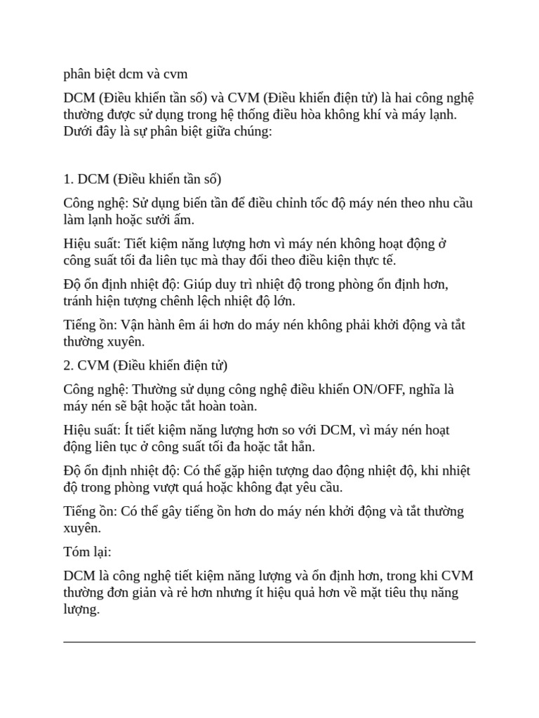 Phân Biệt DCM Và CVM | PDF