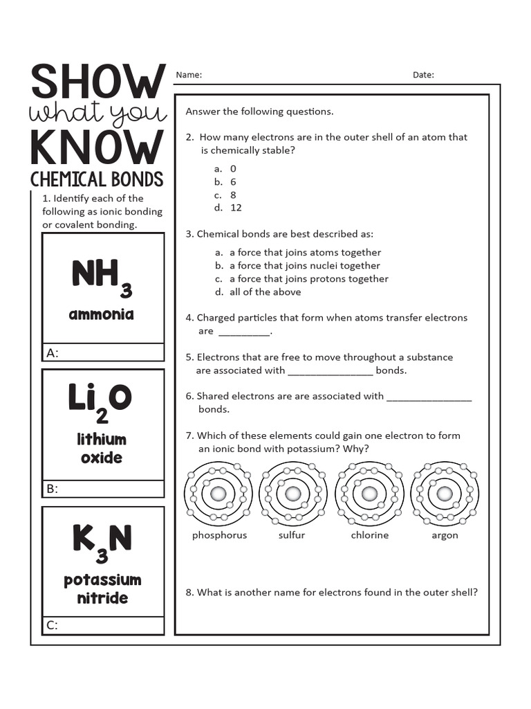 Chemical Bonding Quiz | PDF