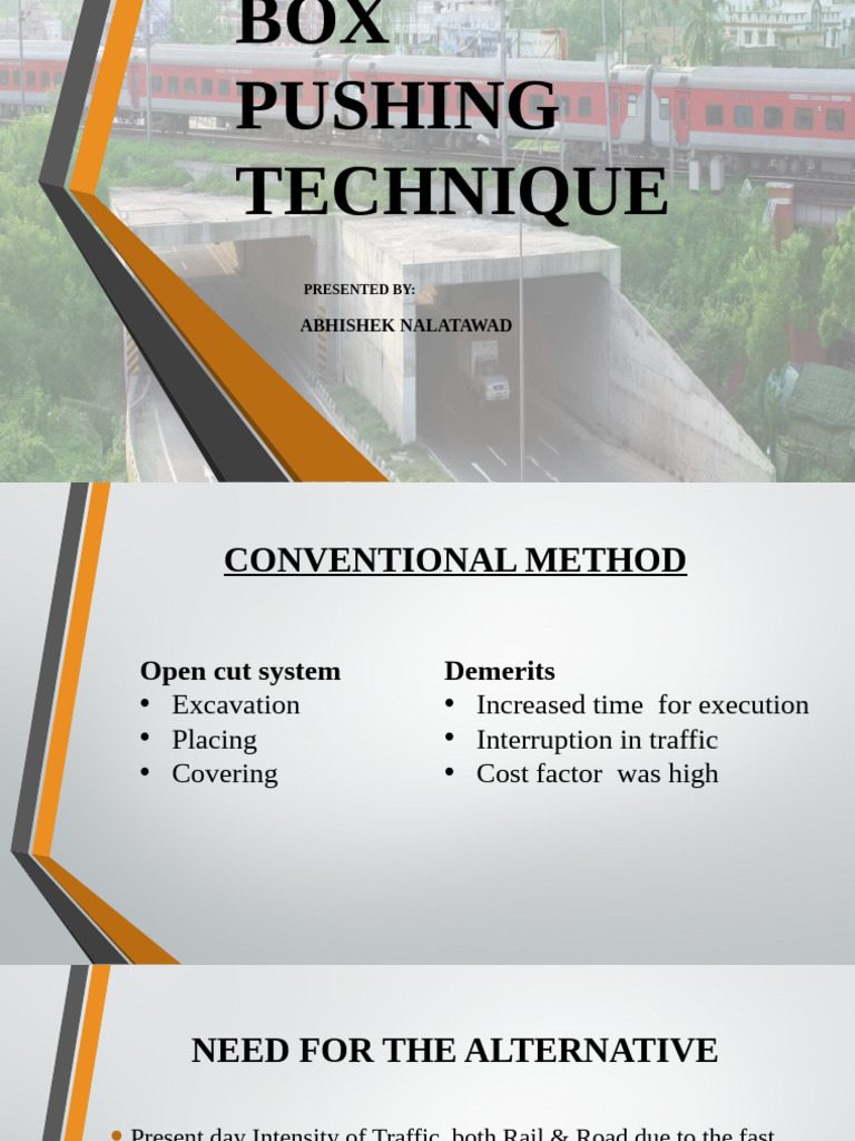 Box Pushing Technology Presentation | PDF | Precast Concrete | Tunnel
