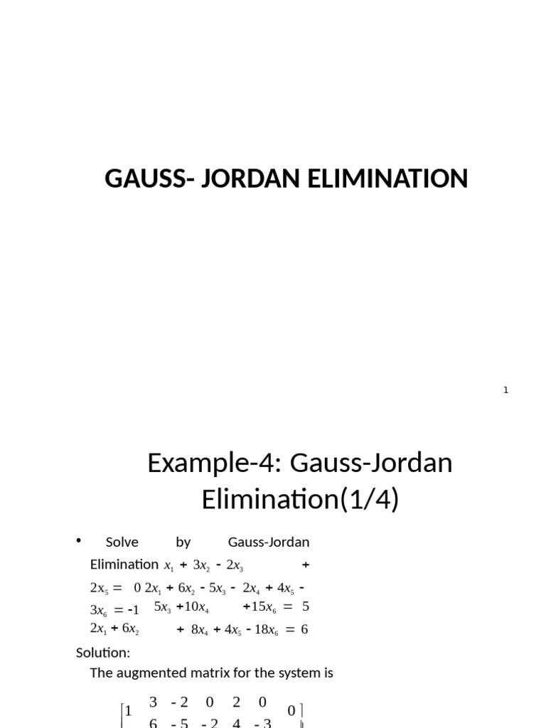Lecture 6 Guass Jordan Elimination 16092024 042254pm | PDF | System Of ...