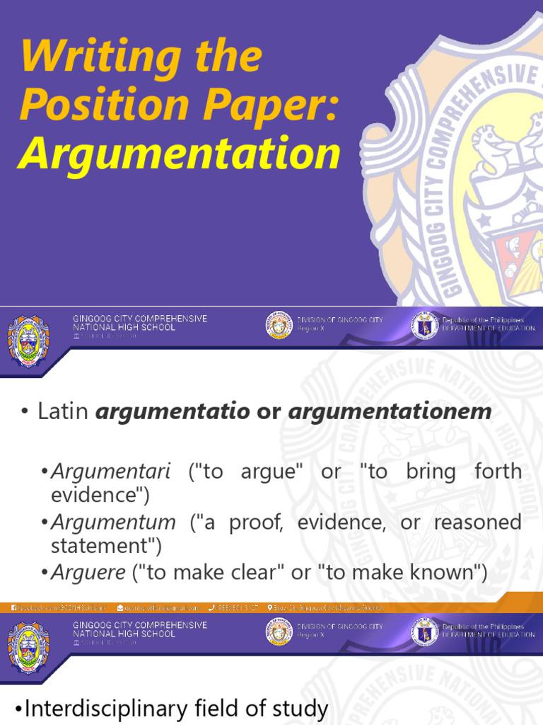 Eapp Position Paper Argumentation and Rhetorical Triangle | PDF | Logic