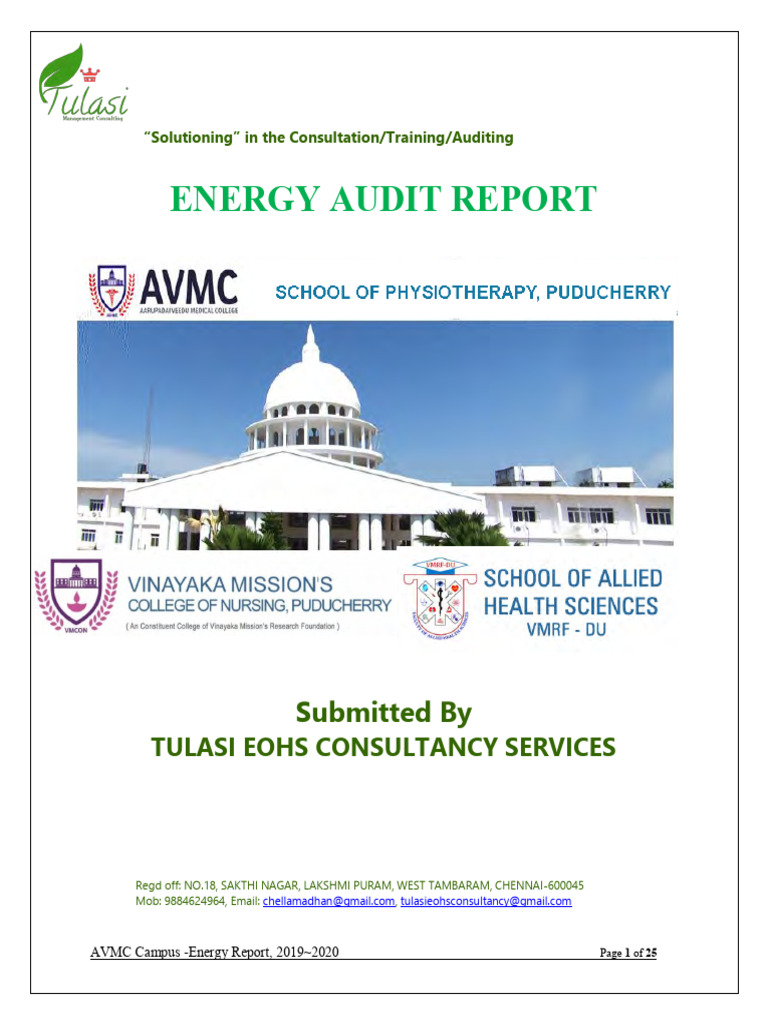 AVMC Energy Audit Report | PDF | Electrical Engineering | Electricity