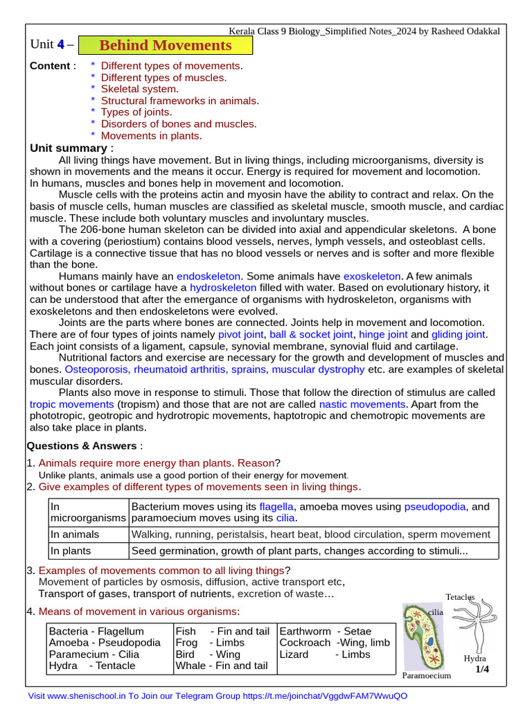 SHENIBLOG-Kerala Class 9 Biology - Unit 4 (Eng Med) - Simplified ...