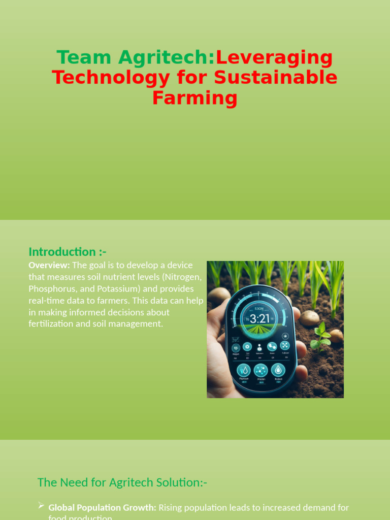 Team AgriTech | PDF | Agriculture | Soil