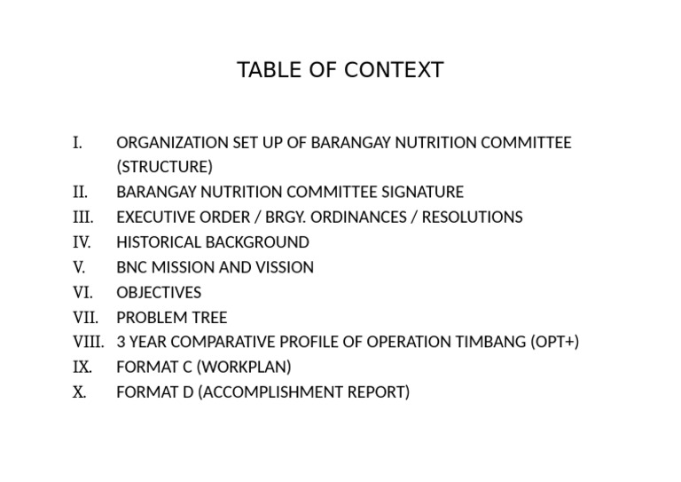 Table of Context | PDF