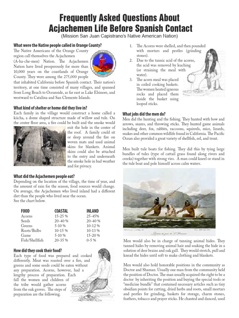 Acjachemen Life Before Spanish Contact | PDF | Shamanism | Acorn