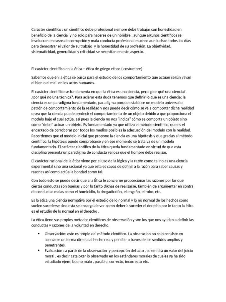 Caracter Cientifico | PDF | Science | Paradigma