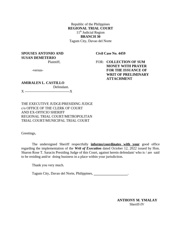 Collection Case: Demeterio vs. Castillo | PDF