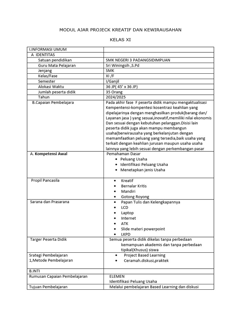 4.modul Ajar PKK | PDF