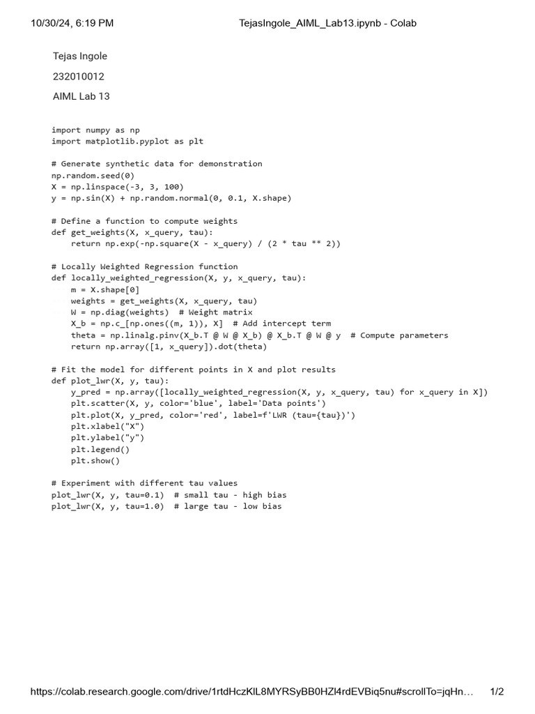 TejasIngole - AIML - Lab13.ipynb - Colab | PDF TejasIngole - AIML - Lab13.ipynb - Colab | PDF