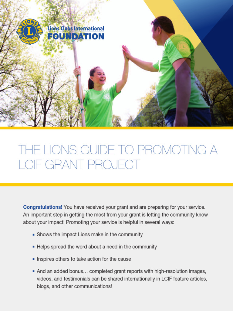 Promoting A LCIF Grant Project | PDF | Camera | Social Media