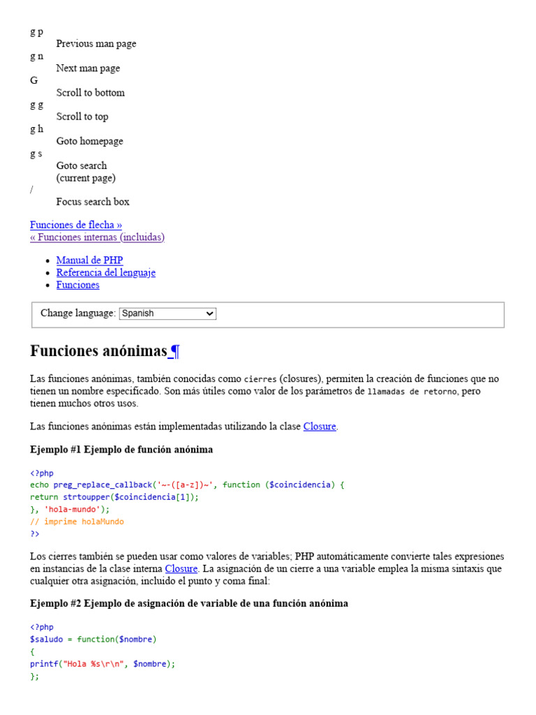 PHP - Funciones ANONIMAS - Manual | PDF | Lenguaje de programación | Lógica matemática