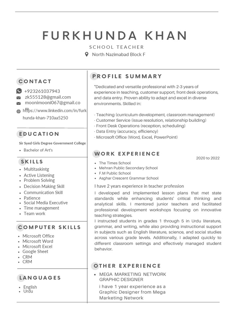 School & Grafic D CV | PDF | Teachers | Customer Relationship Management