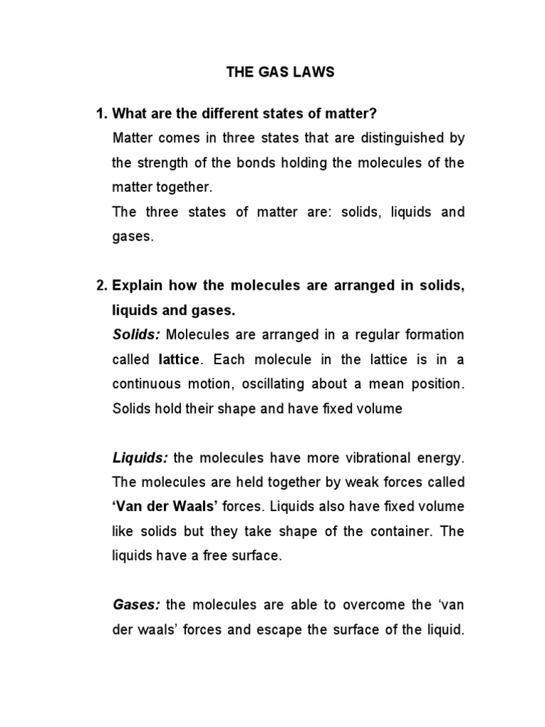 Gas Laws | PDF | Gases | Mole (Unit)