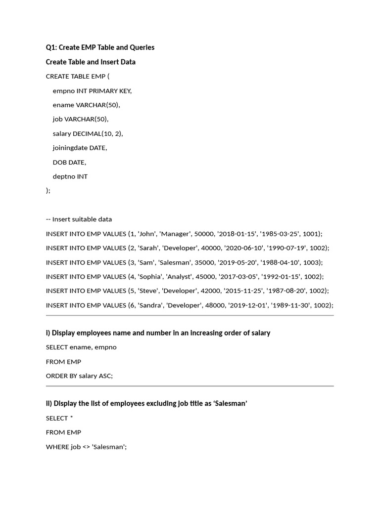 DMS Pract Exam | PDF | Sql | Pl/Sql