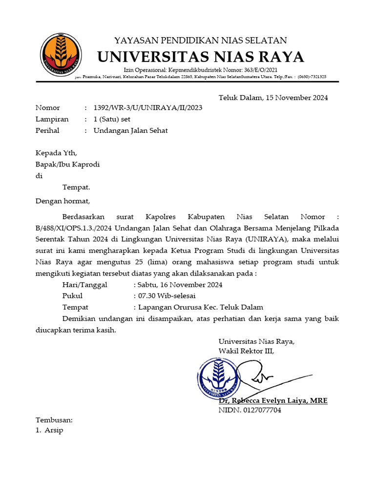 Undangan Warek III 1 | PDF