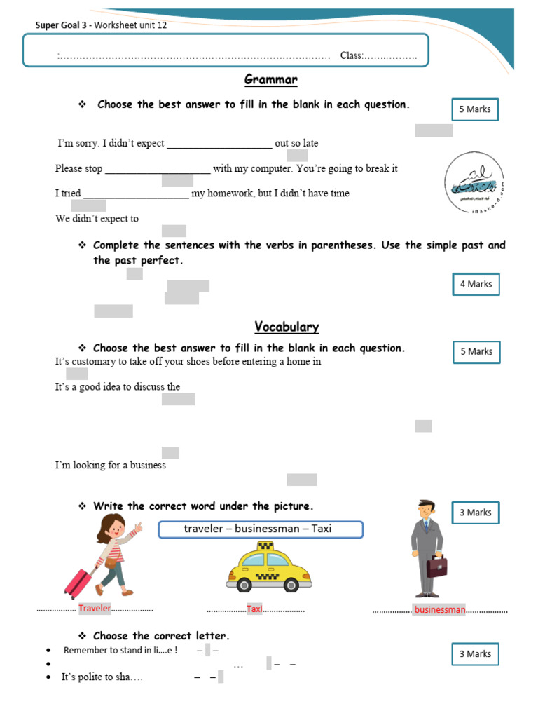 Super Goal 3 - Worksheet Unit 12 - Answers | PDF | Language Families ...