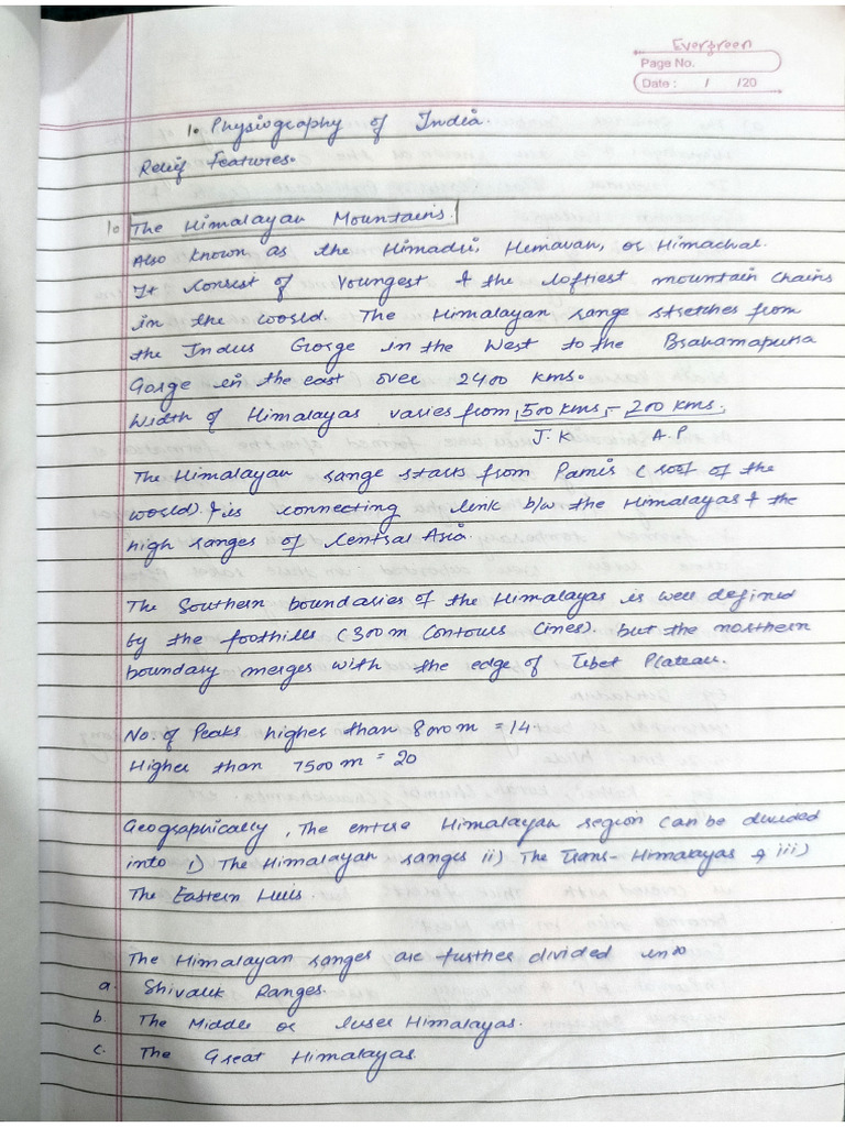 Indian Geography 2nd Year - Physiography of India (Himalayas Plains and ...