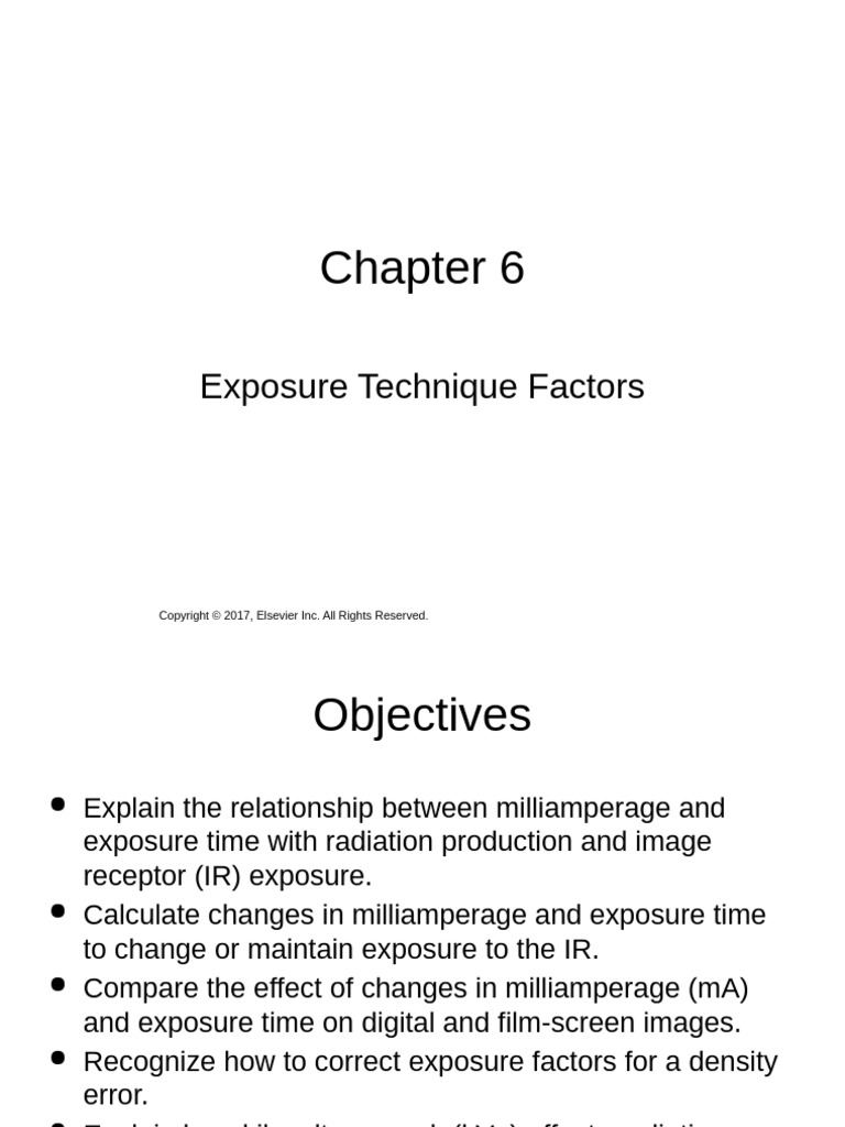 Chapter 6 Exposure Technique Factors | PDF | Radiography | X Ray