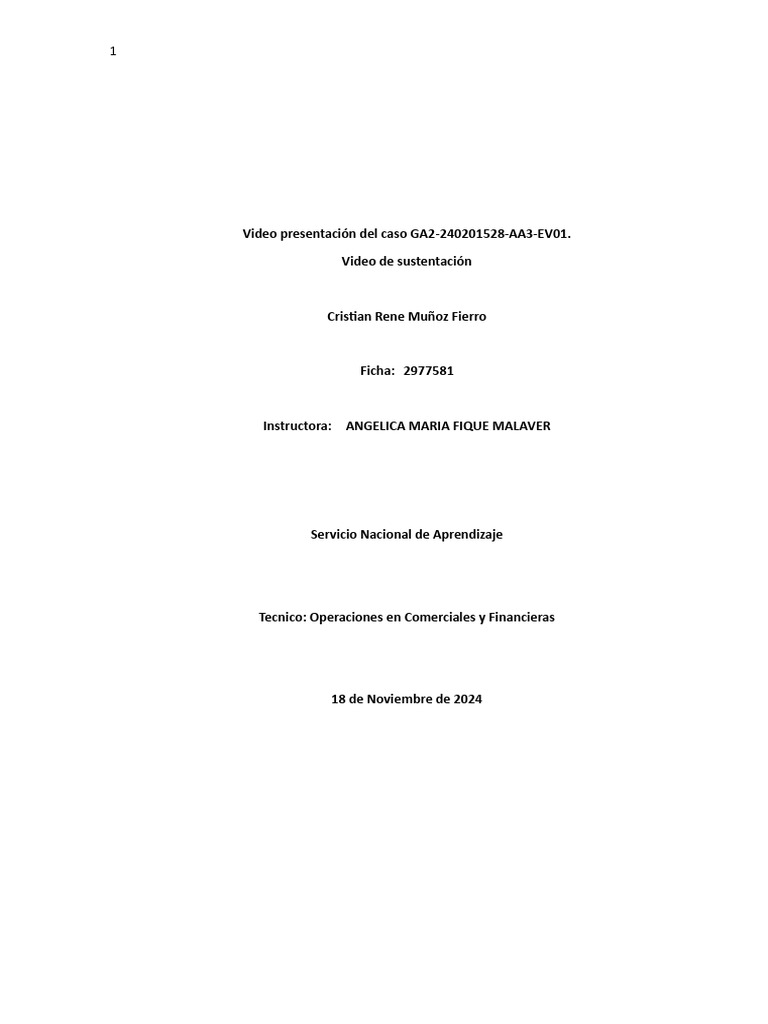 Video Presentación Del Caso GA2 | PDF