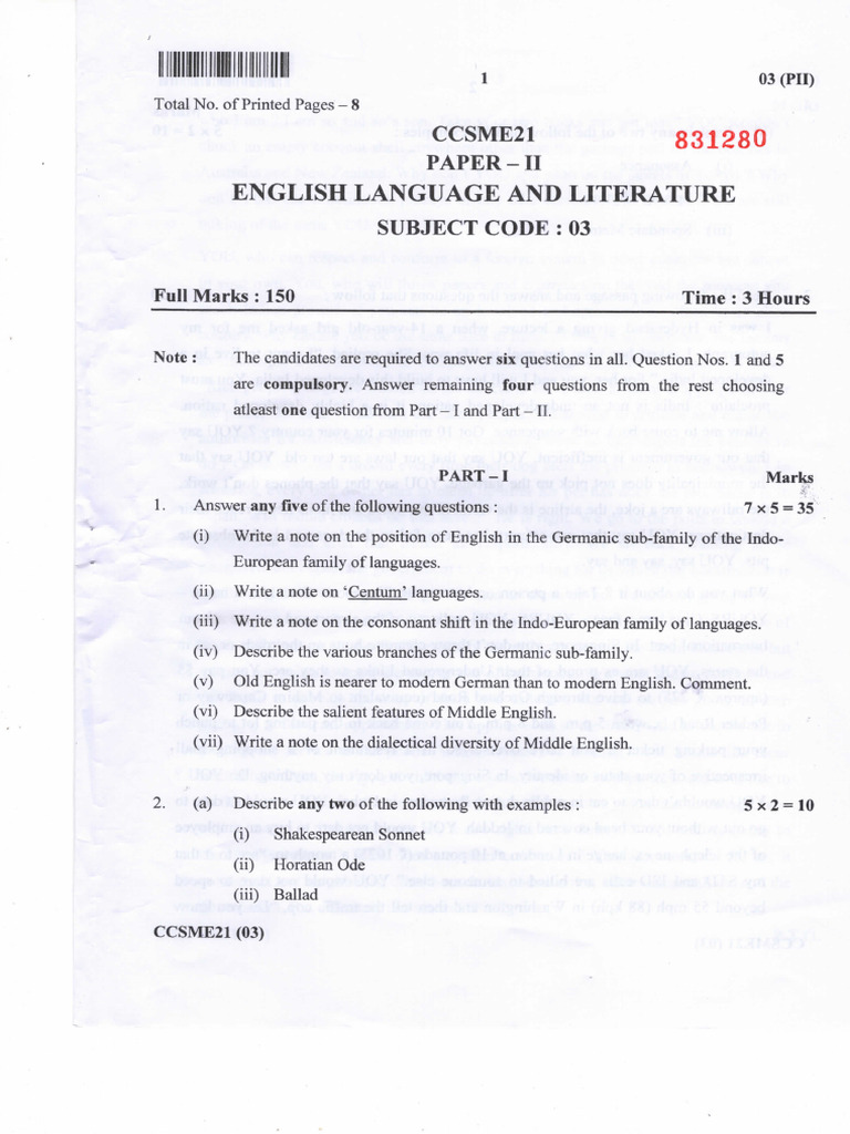 English Language and Literature | PDF