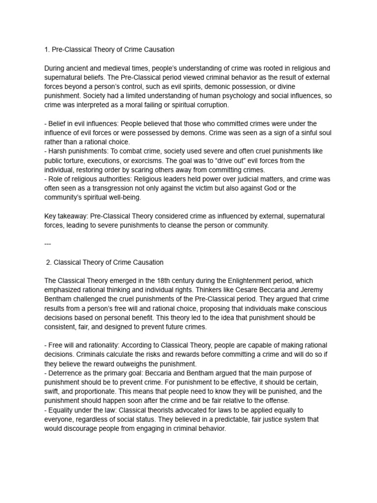 Theories of Crime Causation | PDF | Crimes | Crime & Violence