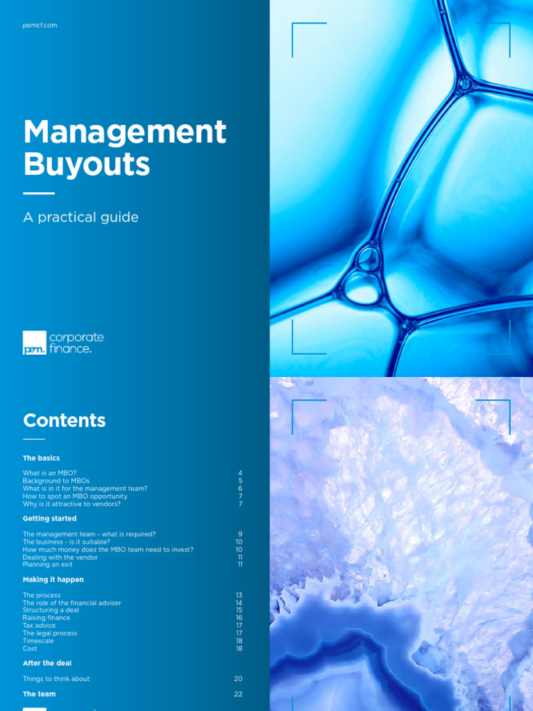 Management Buyout: A Practical Guide | PDF | Equity (Finance) | Stocks