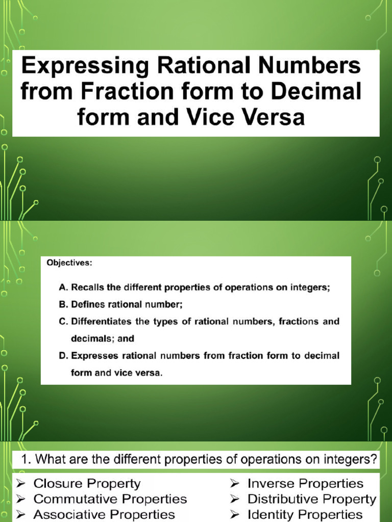 Convertion of Fraction Into Decimal and Vice Versa | PDF