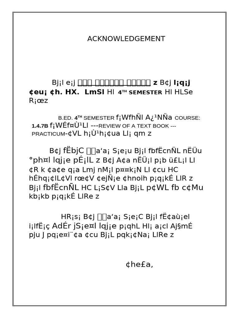 Acknowledgemen Practicum | PDF