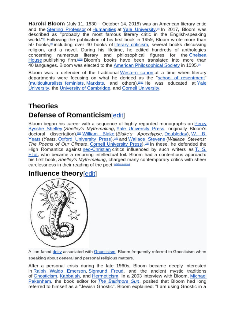 Harold Bloom | PDF