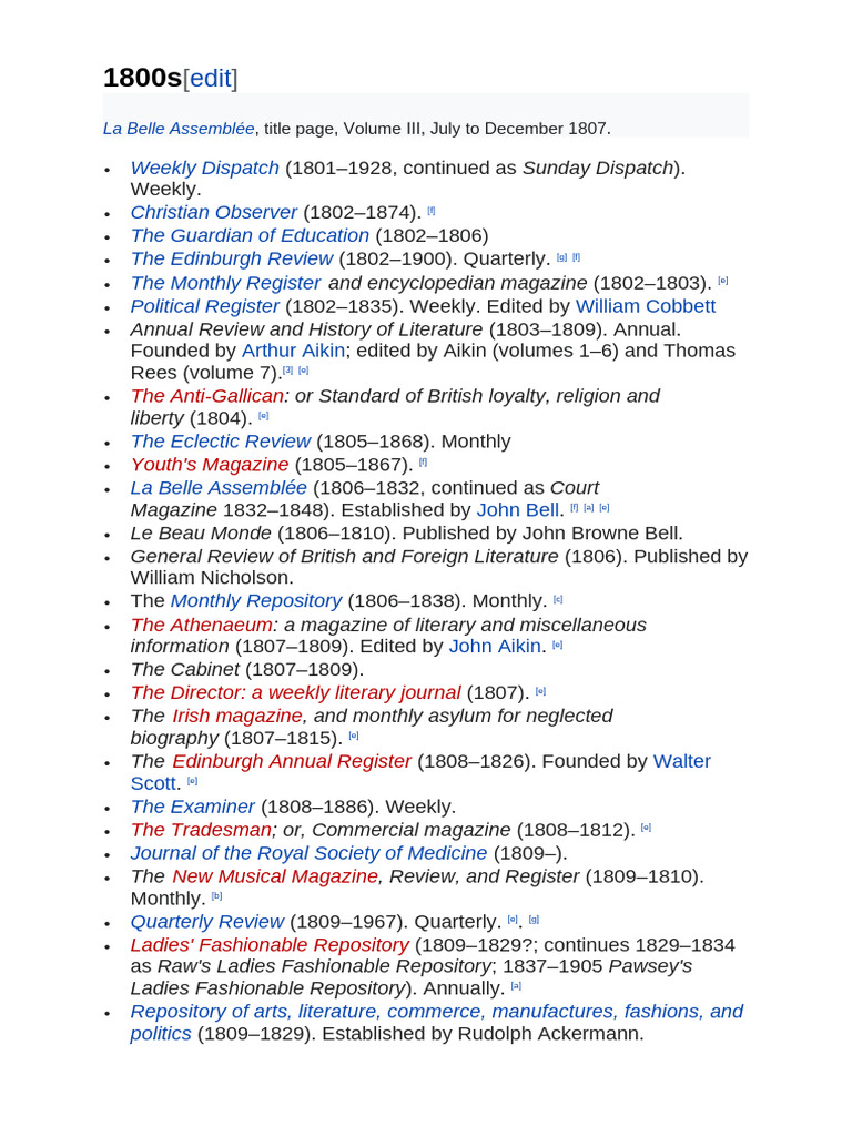List of British Periodicals Established in The 19th Century | PDF ...