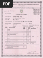 SSC Academic Transcript 2023 | PDF