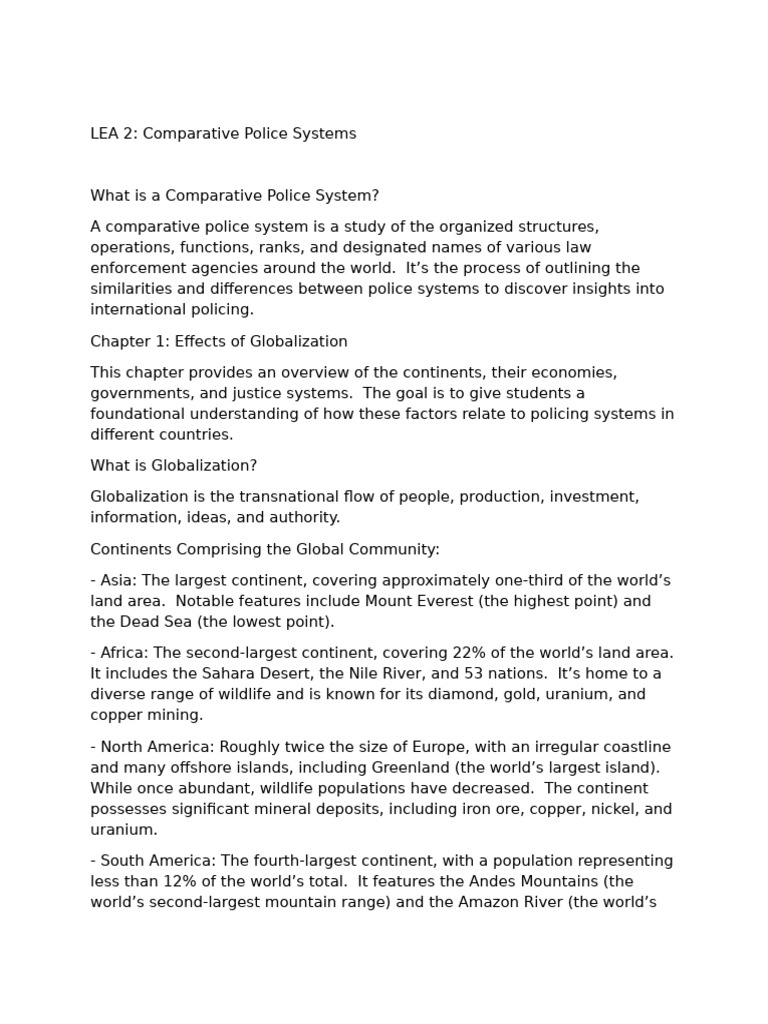 Comparative Police System | PDF | Community Policing | Continent
